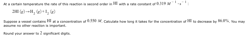 Solved At A Certain Temperature The Rate Of This Reaction Is