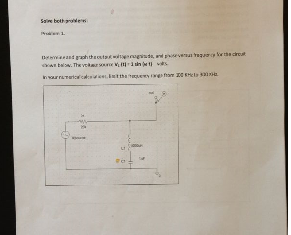 Solved Solve both problems: Problem 1. Determine and graph | Chegg.com