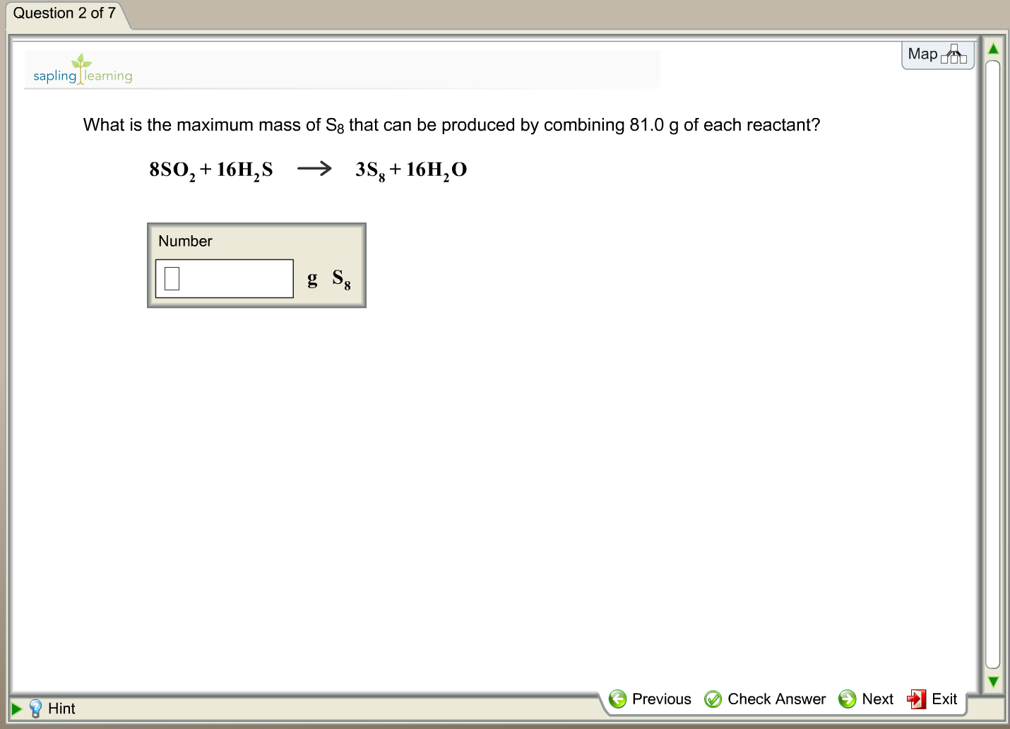 Solved What is the maximum mass of S_8 that can be produced | Chegg.com