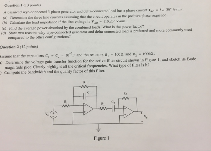 Solved A balanced wye-connected 3-phase generator and | Chegg.com