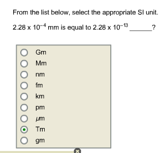 Solved From the list below, select the appropriate Sl unit. | Chegg.com