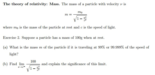Solved The theory of relativity: Mass. The mass of a | Chegg.com