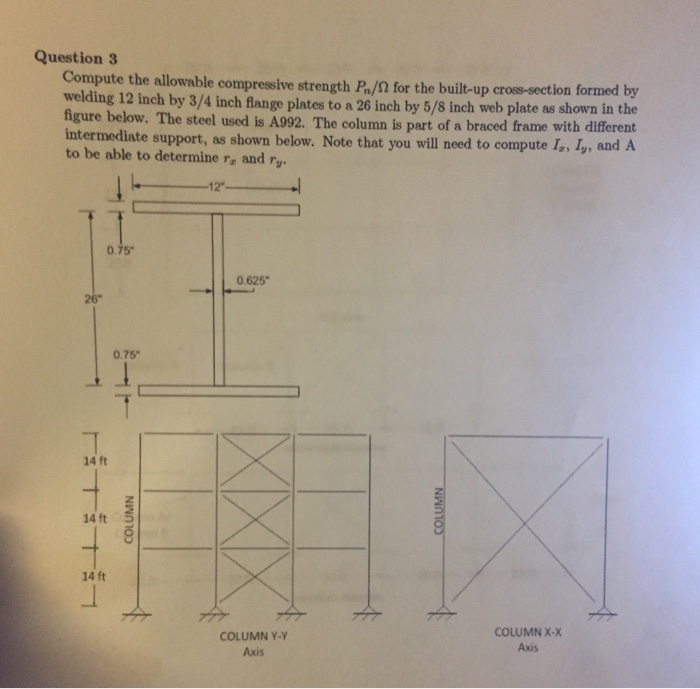 Solved Compute the allowable compressive strength P_n/ohm | Chegg.com