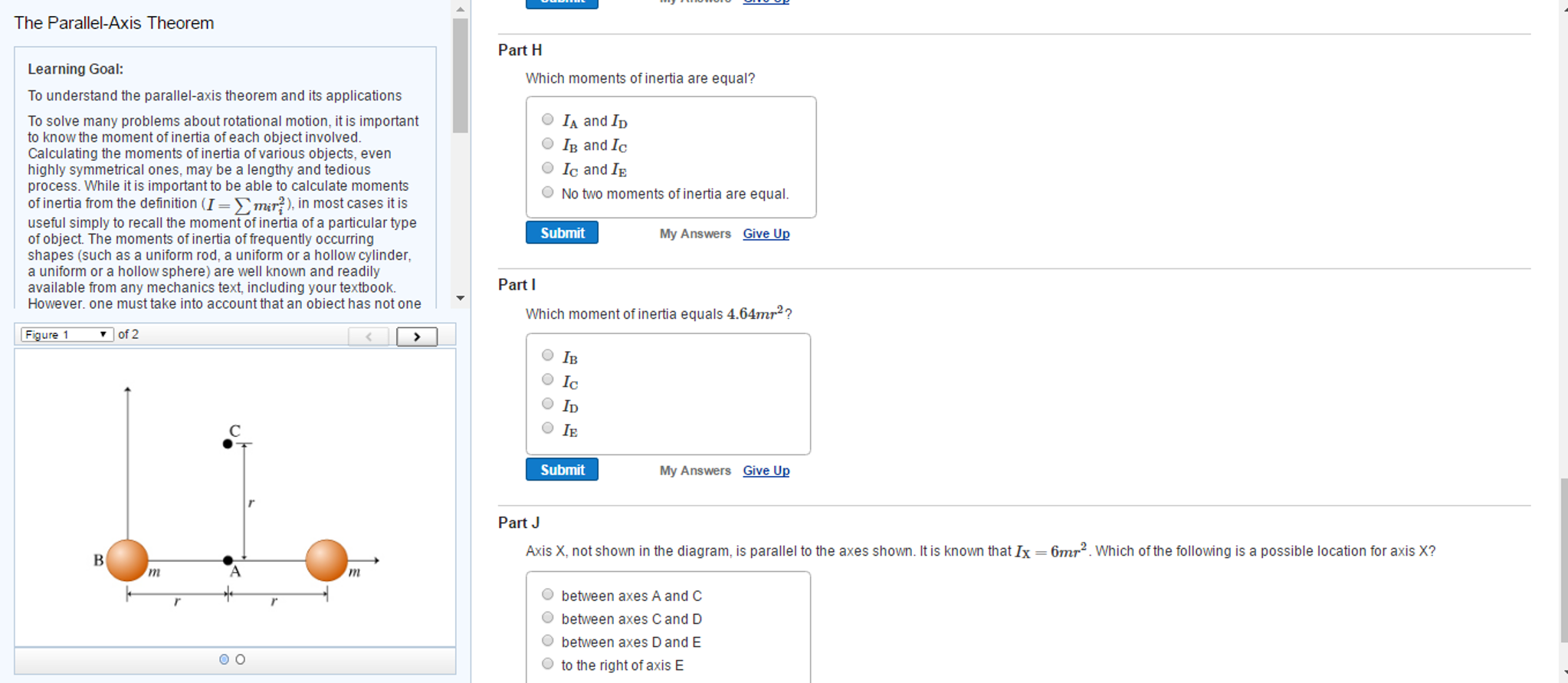 Solved The parallel-axis theorem and its applications To | Chegg.com