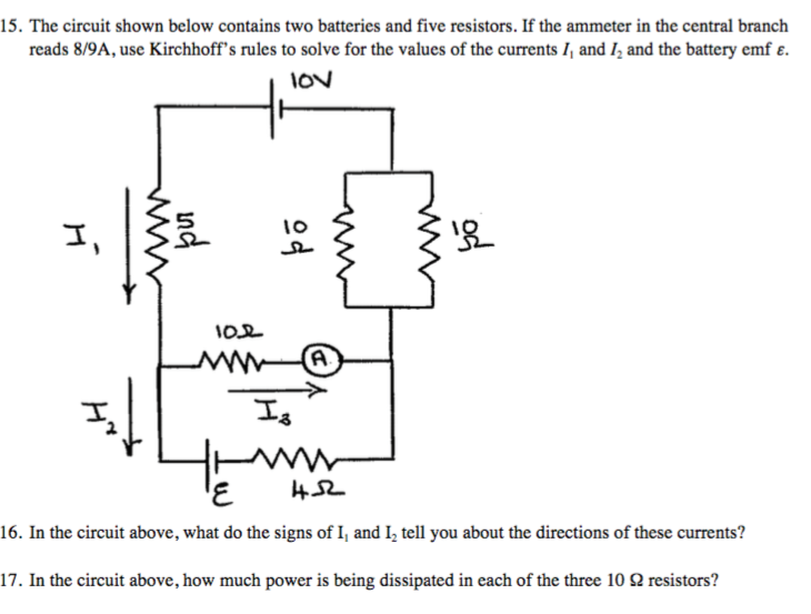 Solved The circuit shown below contains two batteries and | Chegg.com