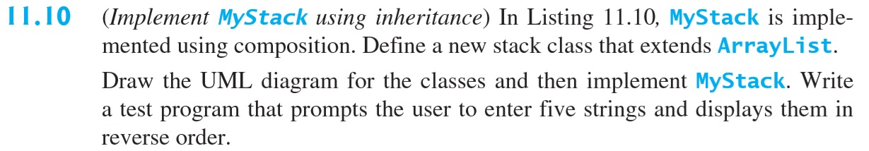 Solved I 110 Implement Mystack Using Inheritance In 4642