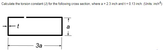 Solved Calculate the torsion constant (J) for the following | Chegg.com