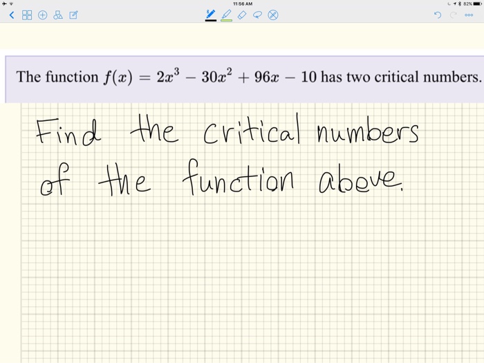 Solved The function f(x) = 2x^3 - 30x^2 + 96x - 10 has two | Chegg.com