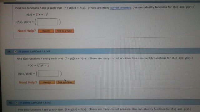 Solved Find Two Functions Fand G Such That Fog X Hx