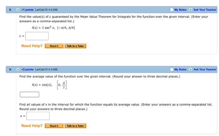 Solved Find the value(s) of c guaranteed by the Mean Value | Chegg.com