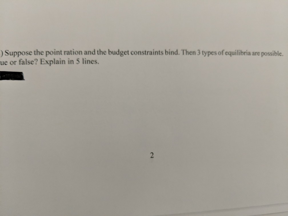 ) Suppose the point ration and the budget constraints | Chegg.com