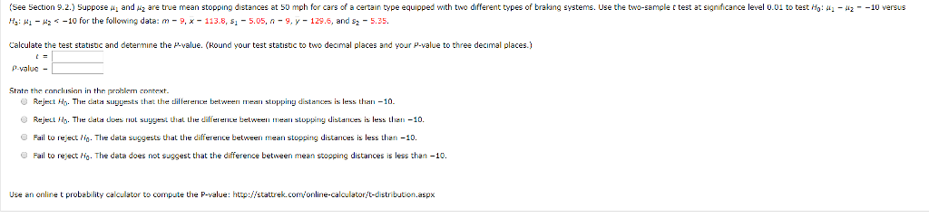 Solved see 5ection 9.2 suppose μ↓ and μ2 are true mean | Chegg.com