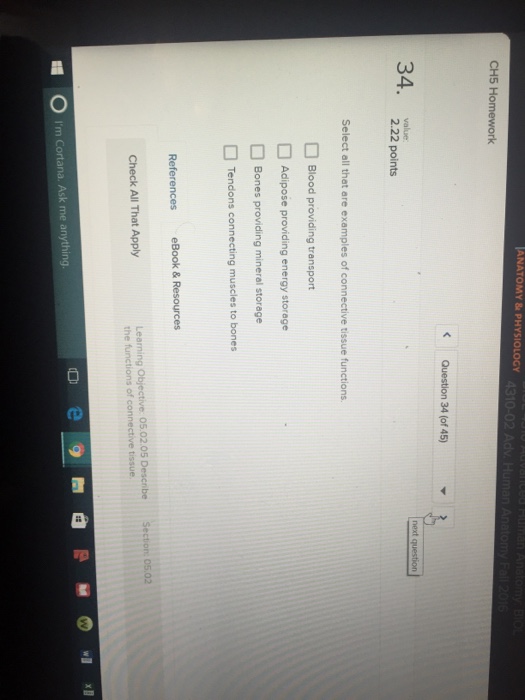 Solved Select all that are examples of connective tissue | Chegg.com