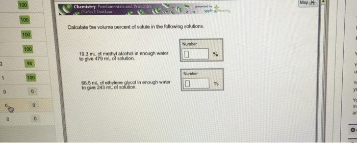Solved Calculate the volume percent of solute in the | Chegg.com