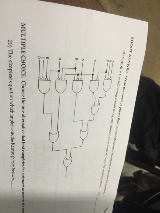 Solved Simplify the following circuit using any | Chegg.com