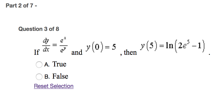 Solved If dy/dx = e^x/e^y and y(0) = 5, then y(5) = ln(2e^5 | Chegg.com