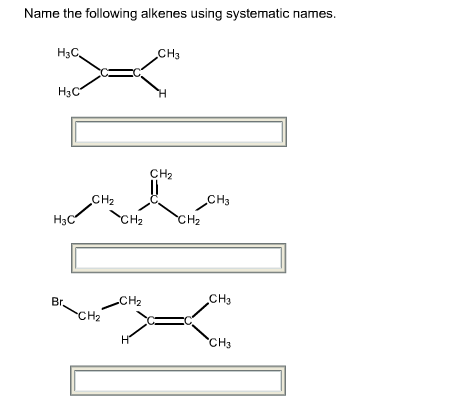 Solved Name the following alkenes using systematic names. | Chegg.com