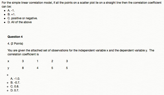 Solved For the simple linear correlation model, if all the | Chegg.com