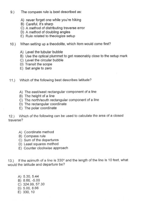 Solved 9) The compass rule is best described as: A) never | Chegg.com