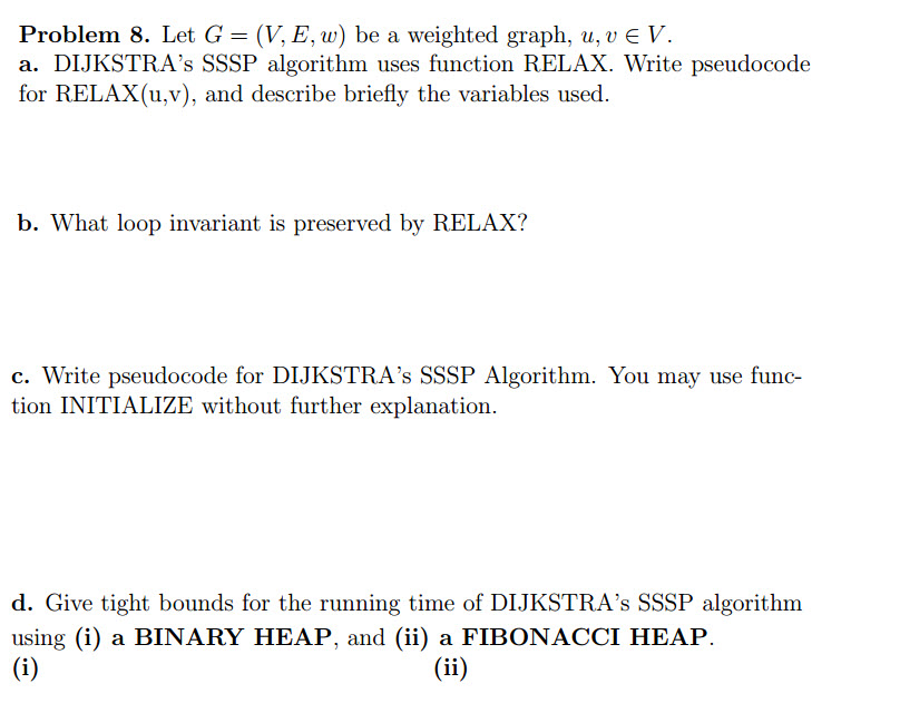 Solved Let G = (V, E, w) be a weighted graph, u, v belongsto | Chegg.com Solved Let G = (V, E, w) be a weighted graph, u, v belongsto | Chegg.com