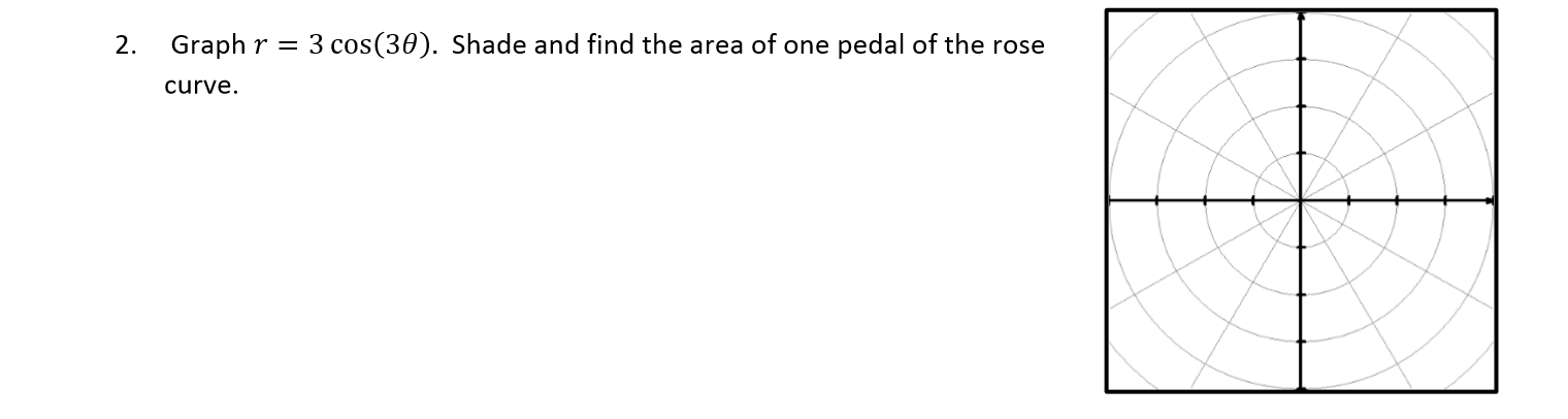 Solved Graph r = 3 cos(3 theta). Shade and find the area of | Chegg.com