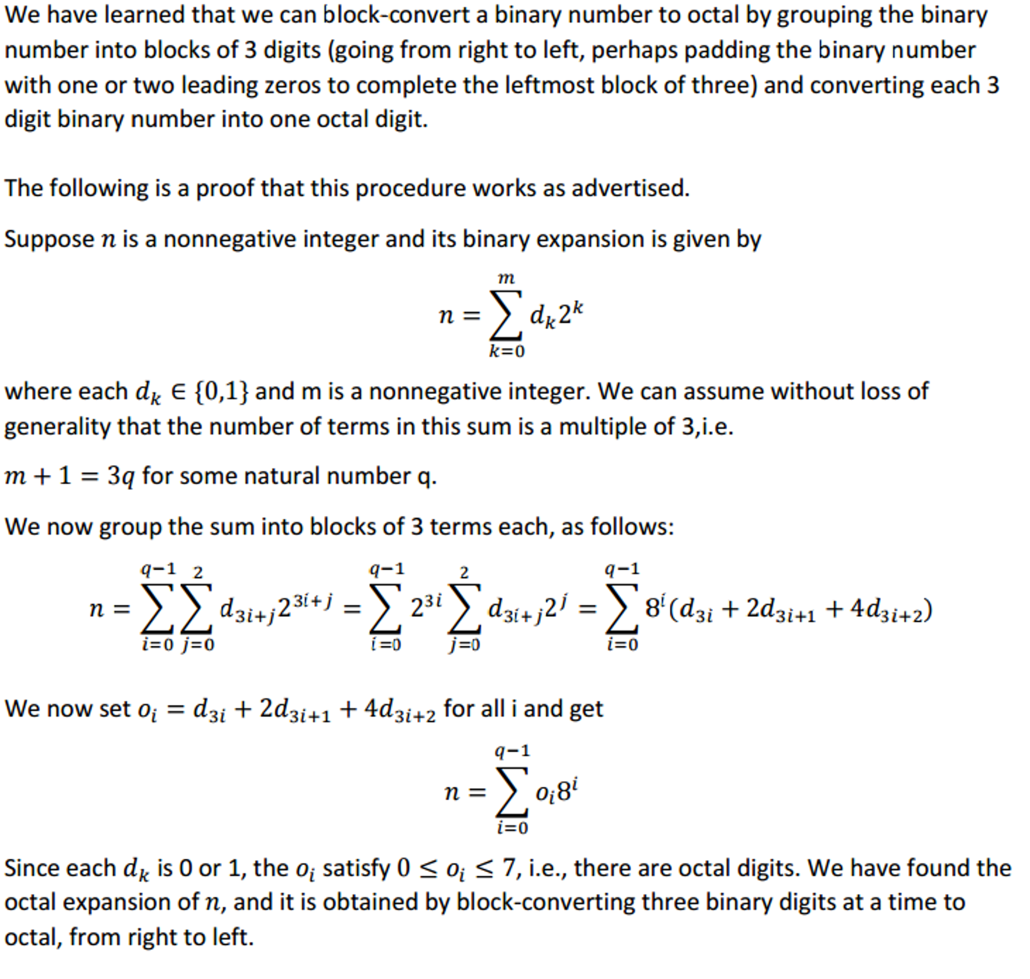 Solved We have learned that we can block-convert a binary | Chegg.com
