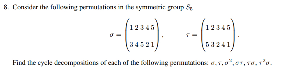 Solved Consider the following permutations in the symmetric | Chegg.com