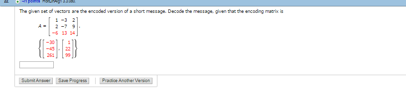 Solved The given set of vectors are the encoded version of a | Chegg.com