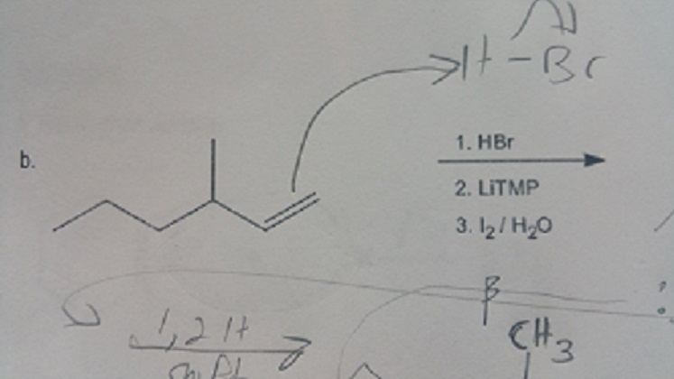 Solved 1. HBr 2. LiTMP 3. I2/H2O | Chegg.com