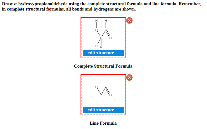 Solved Draw a-hydroxypropionaldehyde using the complete | Chegg.com