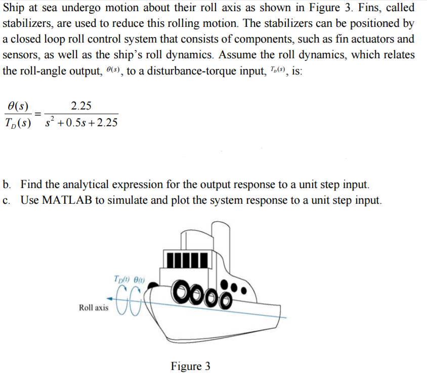 Solved Ship at sea undergo motion about their roll axis as | Chegg.com