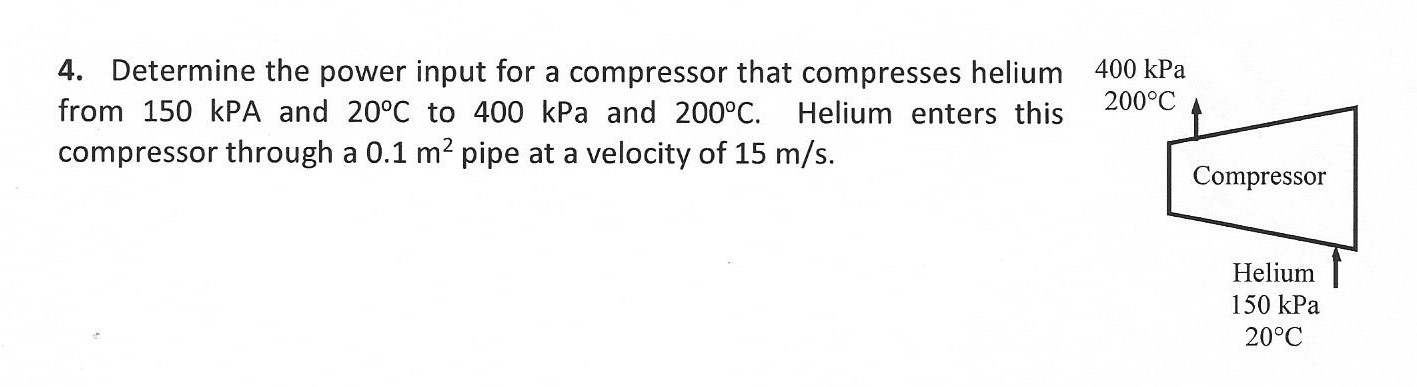Determine the power input for a compressor that | Chegg.com