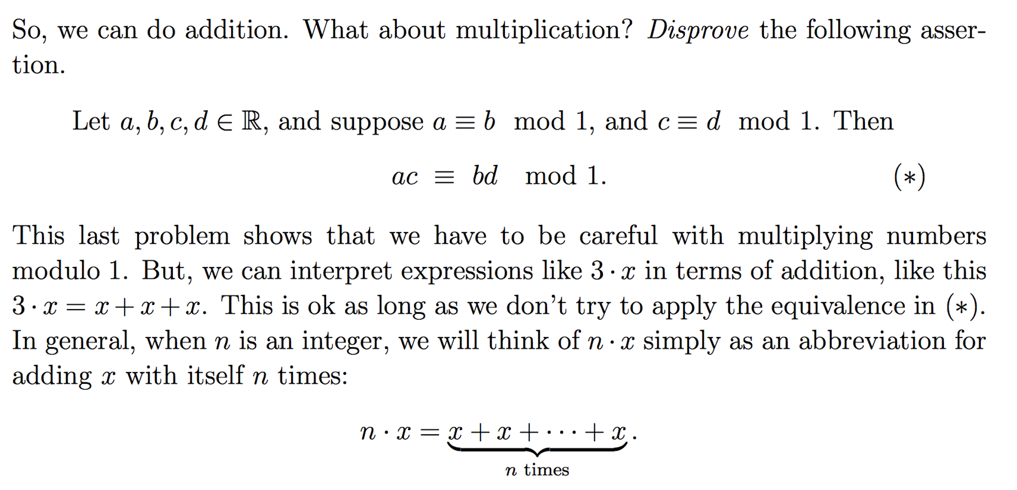 So, we can do addition. What about multiplication? | Chegg.com