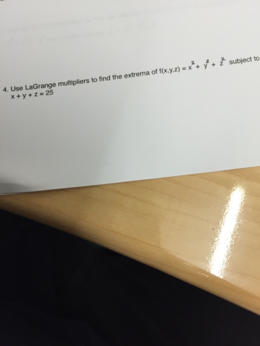 Solved Use LaGrange multipliers to find the extrema of f(x, | Chegg.com