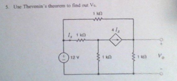 Solved Use Thevenin's theorem to find out V_0. | Chegg.com