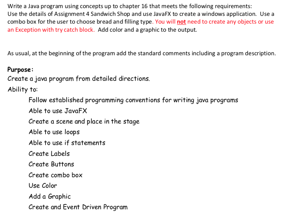 Write A Java Program Using Concepts Up To Chapter 16 