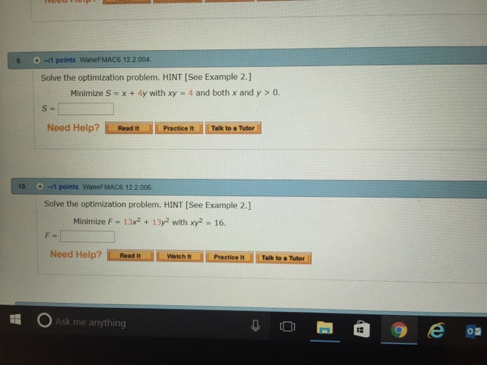 Solved Solve The Optimization Problem Minimize S X 4y