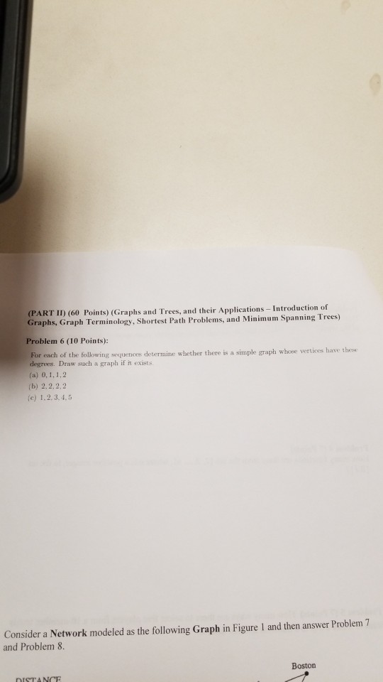 Solved (PART II) (60 Points) (Graphs and Trees, and their | Chegg.com