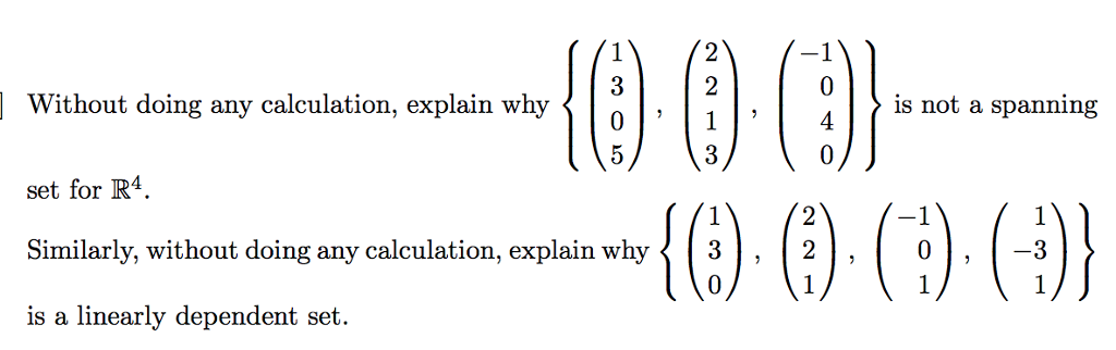 Solved Without doing any calculation, explain why set for | Chegg.com