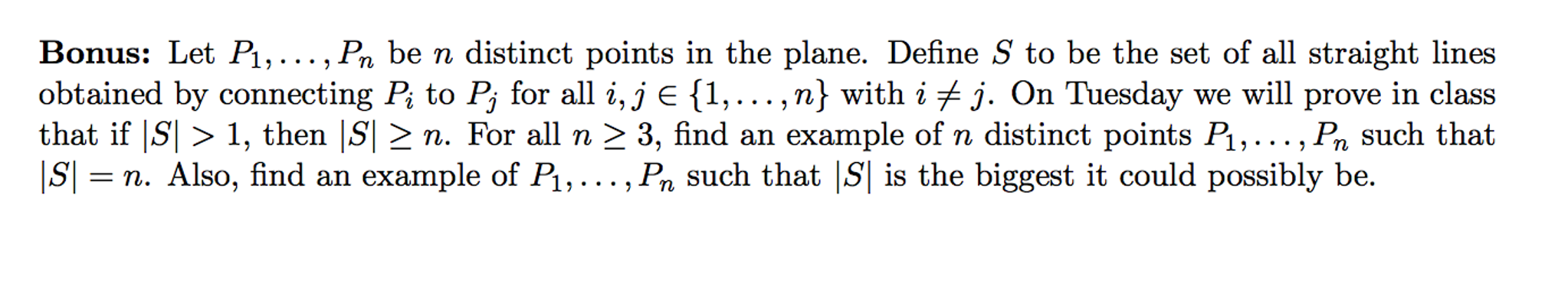 Solved Let P_1, ..., P_n be n distinct points in the plane. | Chegg.com