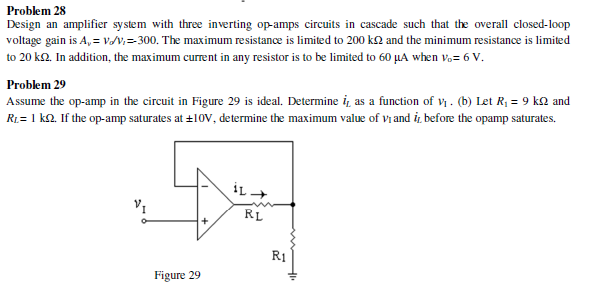 Solved Design an amplifier system with three inverting | Chegg.com