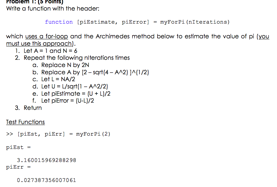 Solved Problem l.(5 Poinfs) Write a function with the | Chegg.com