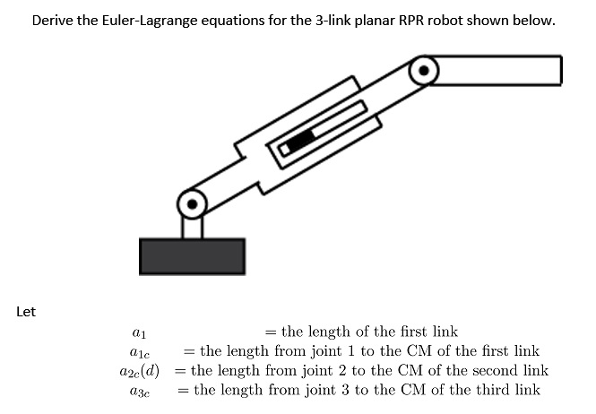 Derive the Euler-Lagrange equations for the 3-link | Chegg.com