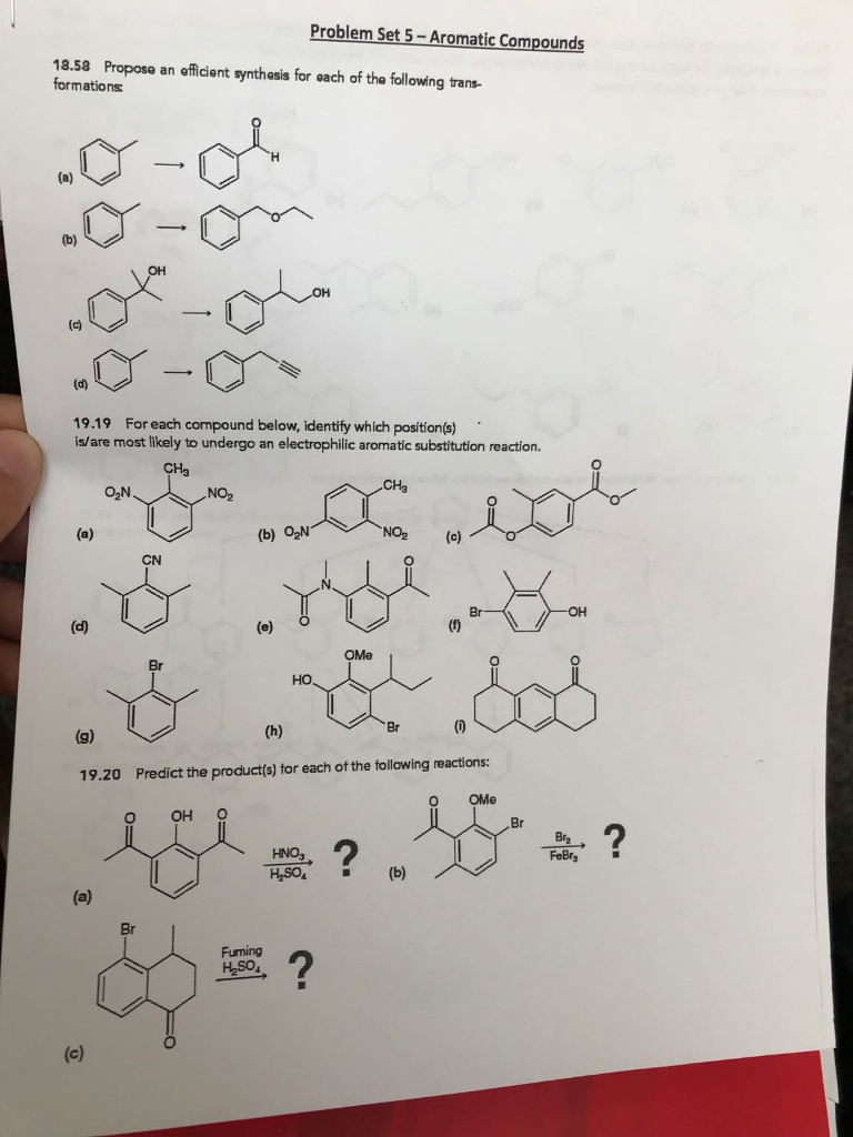 Solved Problem Set 5-Aromatic Compounds 18.58 Propose an | Chegg.com