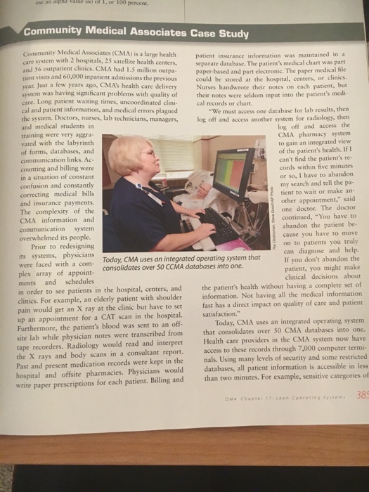 Solved la) of 1, or 100 percent. ommunity Medical Associates | Chegg.com