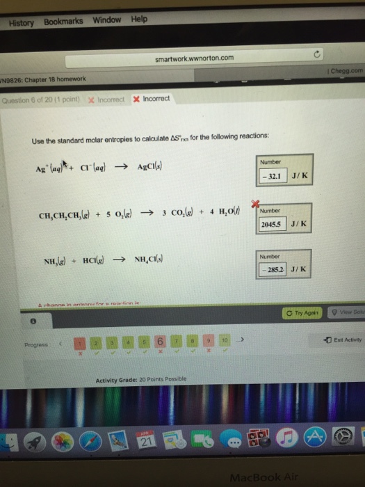 Solved Use the standard molar entropies to calculate Delta | Chegg.com