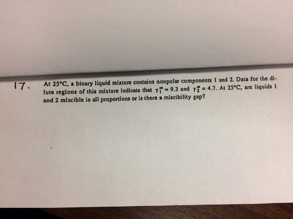 At 25 degree C, a binary liquid mixture contains | Chegg.com
