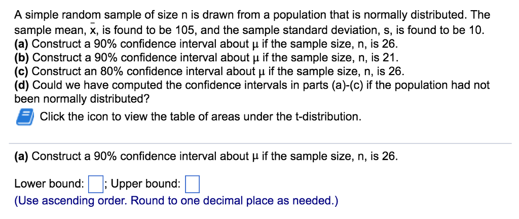Solved A simple random sample of size n is drawn from a | Chegg.com