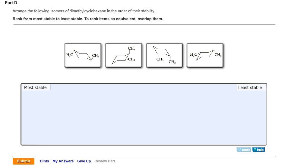 Solved Conformations and Isomerism in Cyclohexane Part D: | Chegg.com
