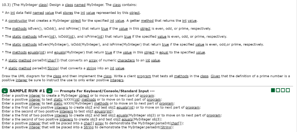 103 The Myinteger Class Design A Class Named 